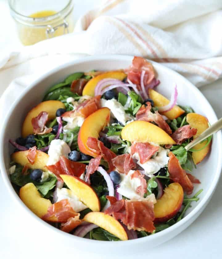 Summer Peach Burrata Salad - Simply Made Eats