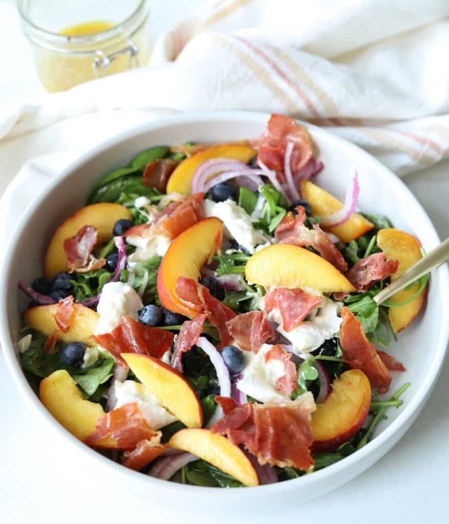 Summer Peach Burrata Salad - Simply Made Eats