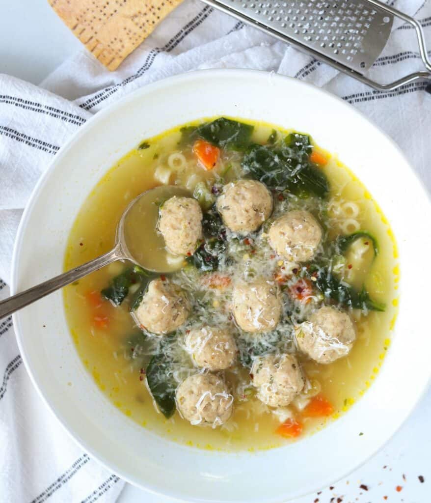 Ground Chicken Mini Meatball Soup with Noodles - Simply Made Eats