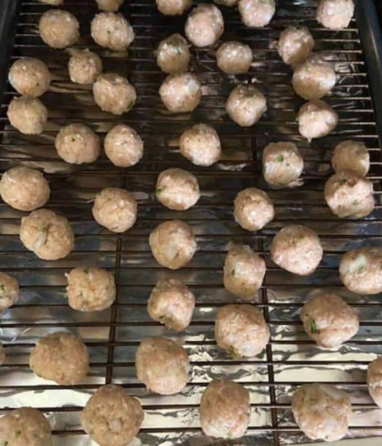 Ground Chicken Mini Meatball Soup with Noodles - Simply Made Eats