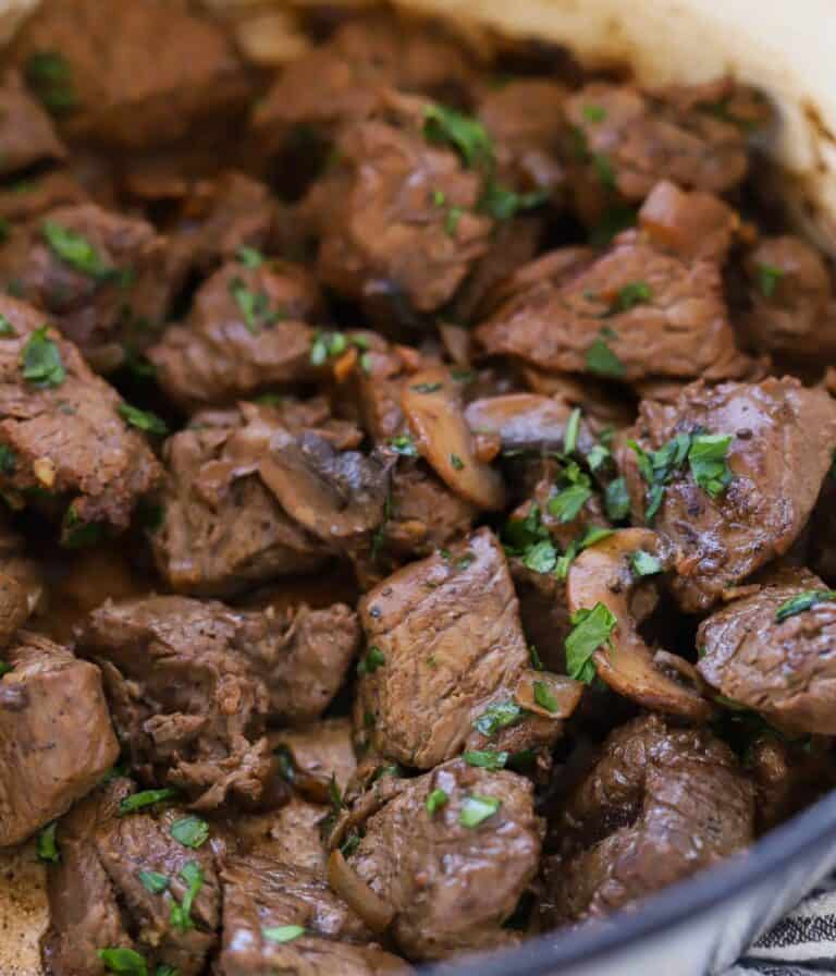 Beef Tenderloin Tips with Mushroom Sauce - Simply Made Eats