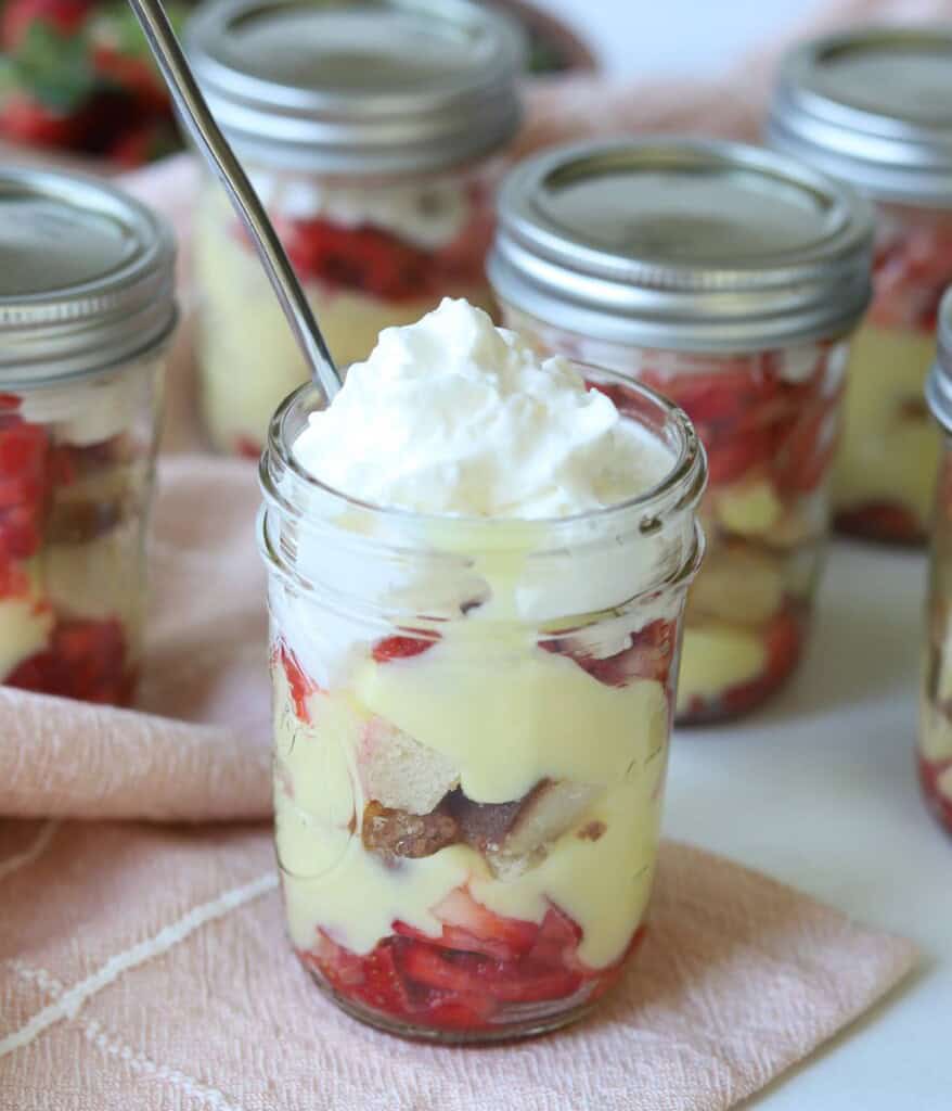 Strawberry Shortcake Parfaits in Mason Jars - Simply Made Eats
